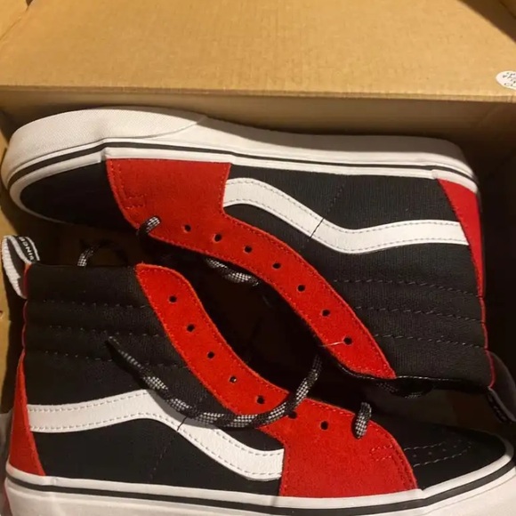 Vans | Shoes | Vans Red And Black Hightop Sneakers | Poshmark